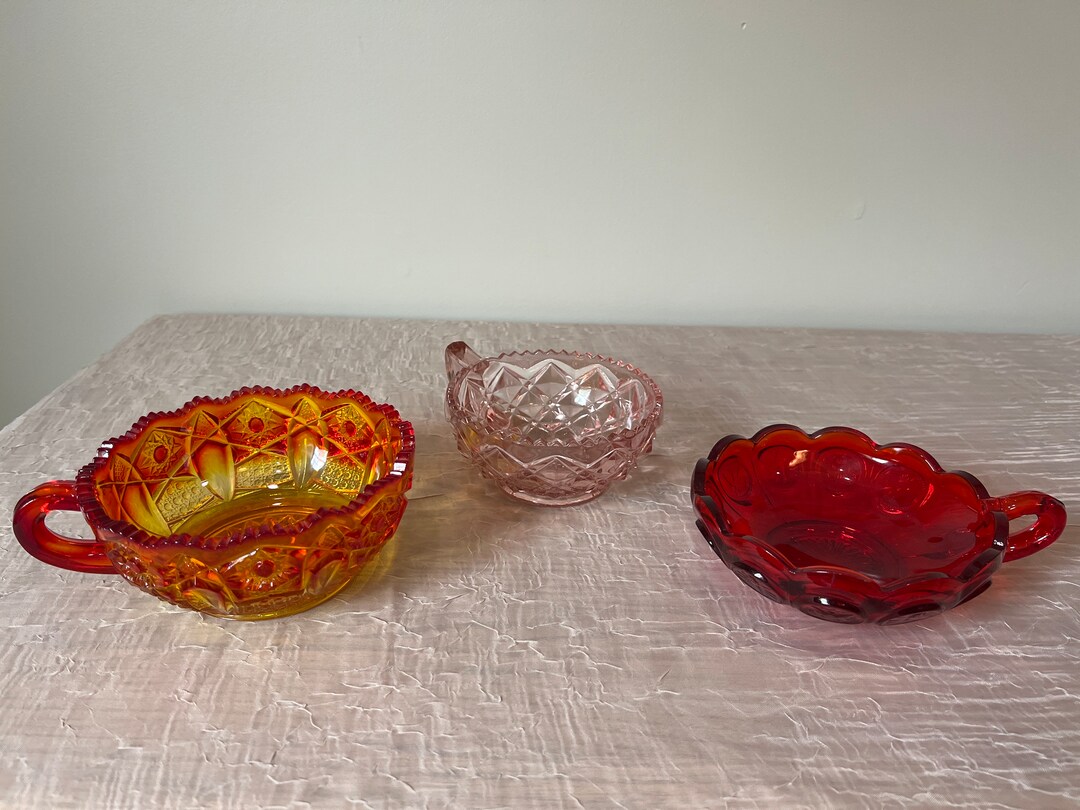 Vintage Nappy | Choose From: L.E. Smith Amberina Quintec, Fostoria Pink ...