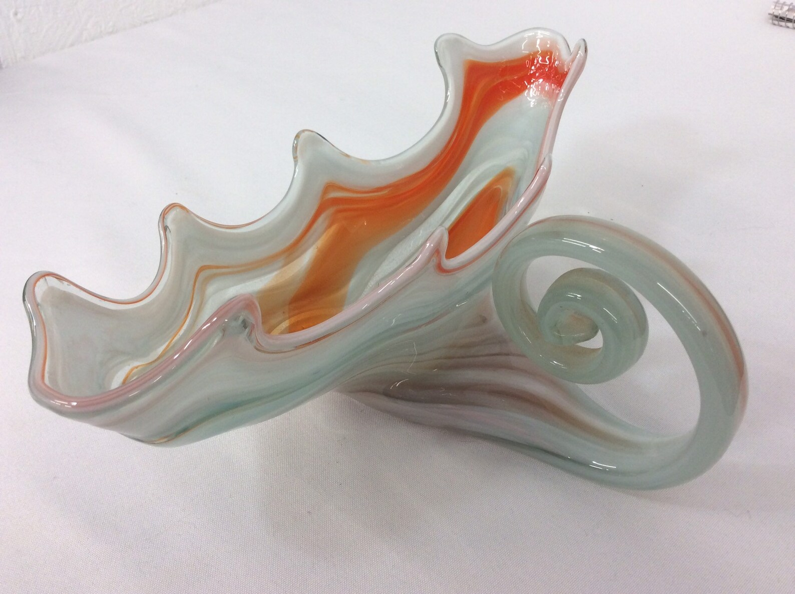 Vintage Art Deco Oblong Cornucopia Dish Orange White and - Etsy