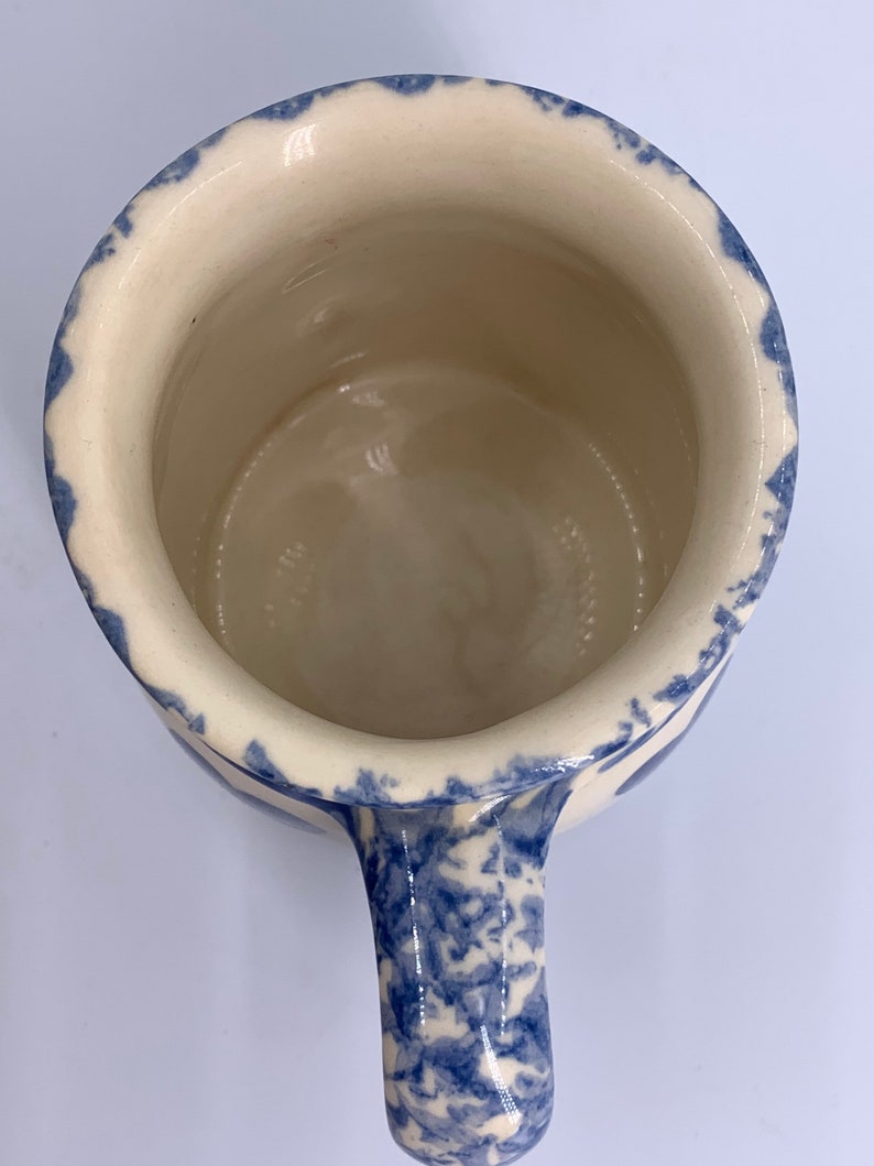 Vintage Roseville(rrp) Friendship Pottery Blue Spongeware W/blue Hearts ...