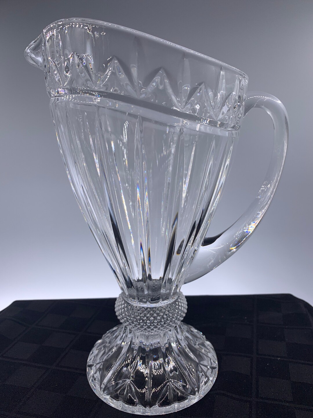 Vintage Lead Crystal Olympia by Godinger Vertical Cut Pedestal 42oz ...