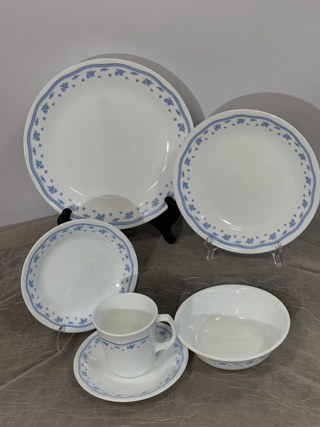 Vintage Morning Blue Corelle Dinnerware | Choose From: Dinner Plate ...