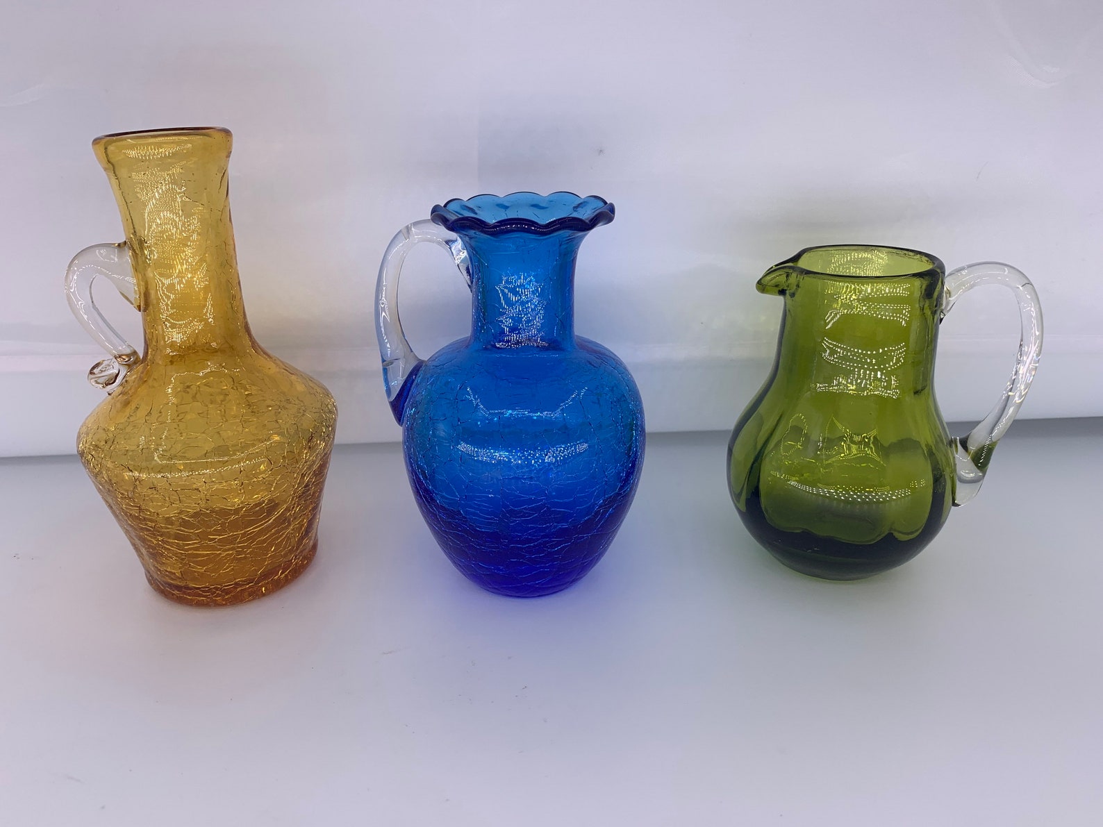 Hand-blown Miniature Art Glass Pitchers Choose From 3 | Etsy