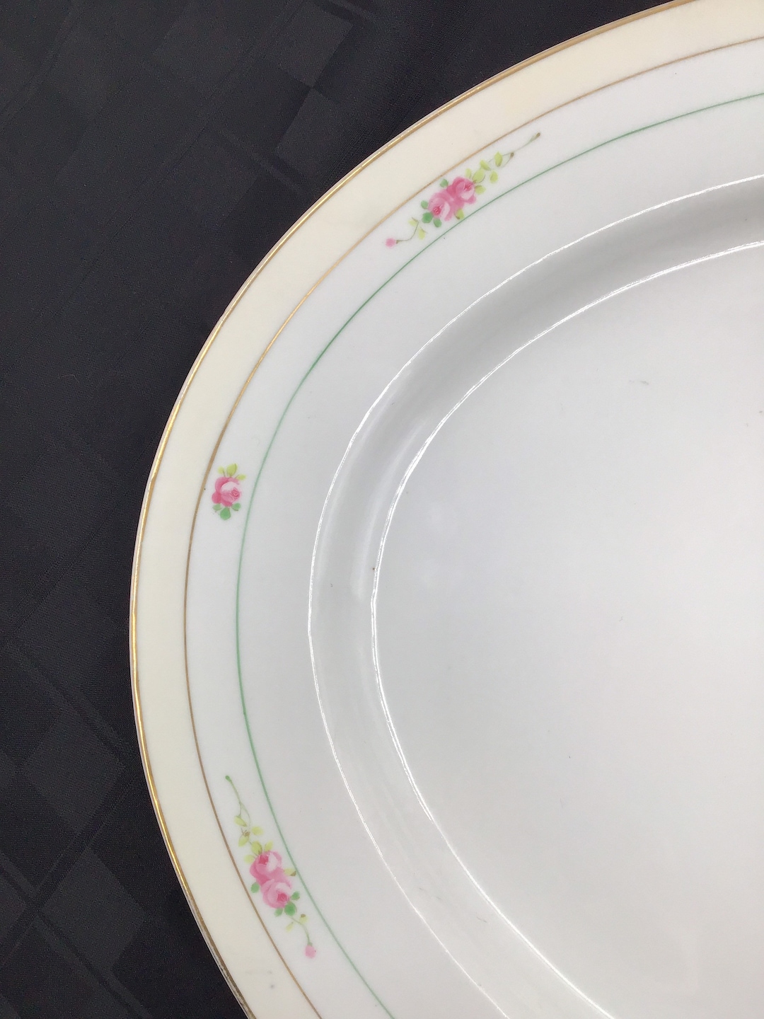 Rare Noritake Nippon China Pattern N2443 18" Pink Rose Bud Oval Platter ...