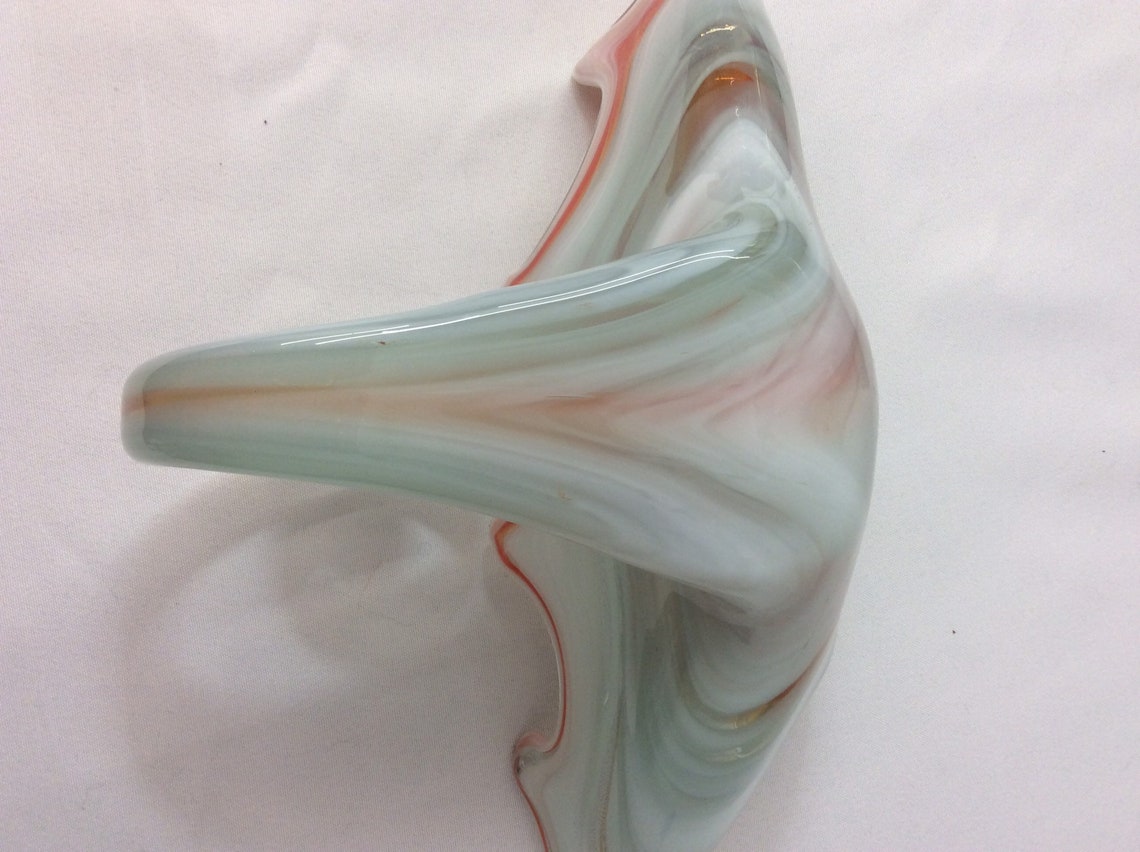 Vintage Art Deco Oblong Cornucopia Dish Orange White and | Etsy