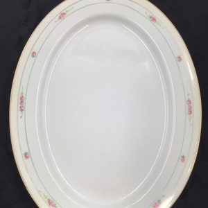 Rare Noritake Nippon China Pattern N2443 18" Pink Rose Bud Oval Platter ...