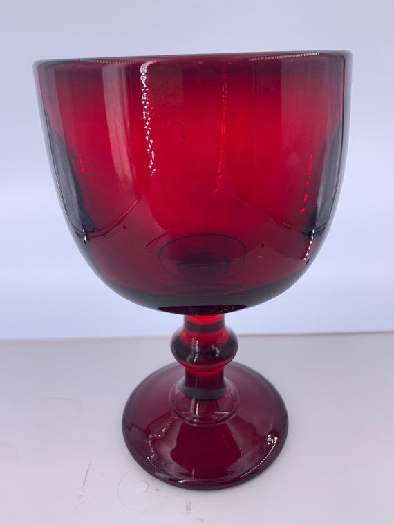 Vintage Imperial Glass Hoffman House Ruby Red Tall Water | Etsy