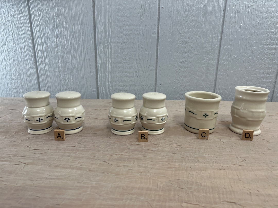 Longaberger Pottery | Choose From: Classic Blue S/P Set, Heritage Green ...