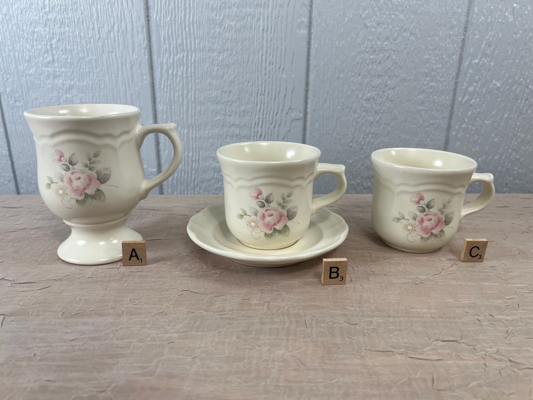 Vintage Pfaltzgraff Tea Rose Pattern | Choose From: Pedestal Mug, Flat ...