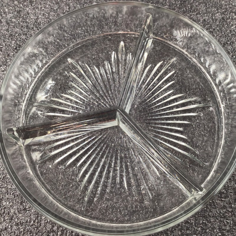 Pressed Glass Divided Dish - Etsy