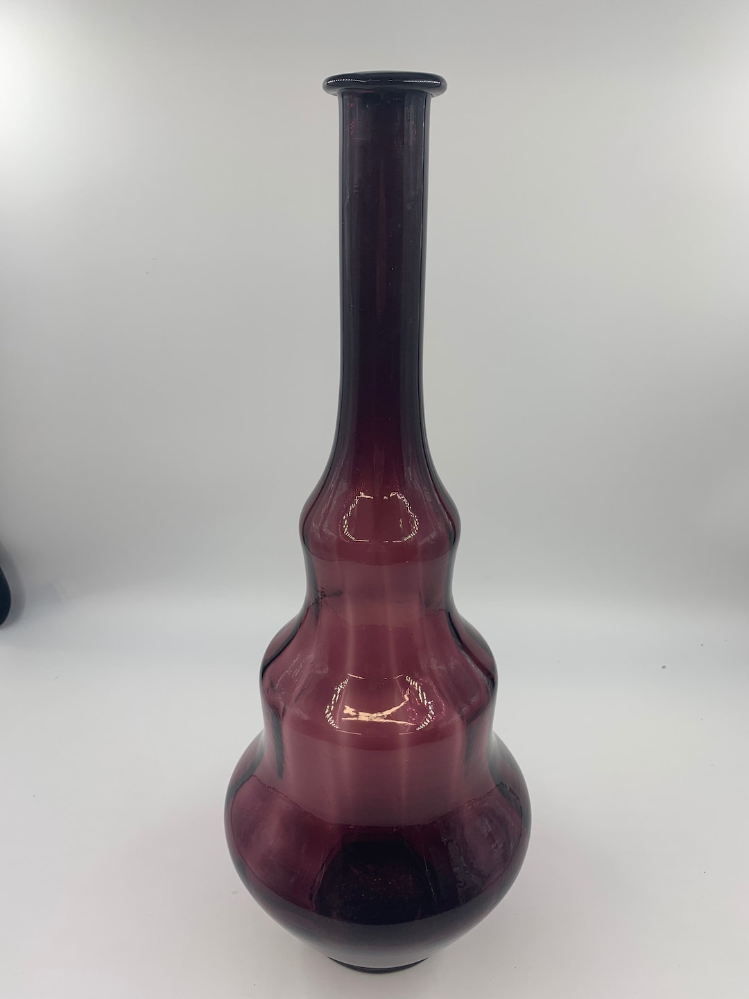Stunning Italian Hand Blown Amethyst Art Glass Genie Shaped Wine Bottle ...