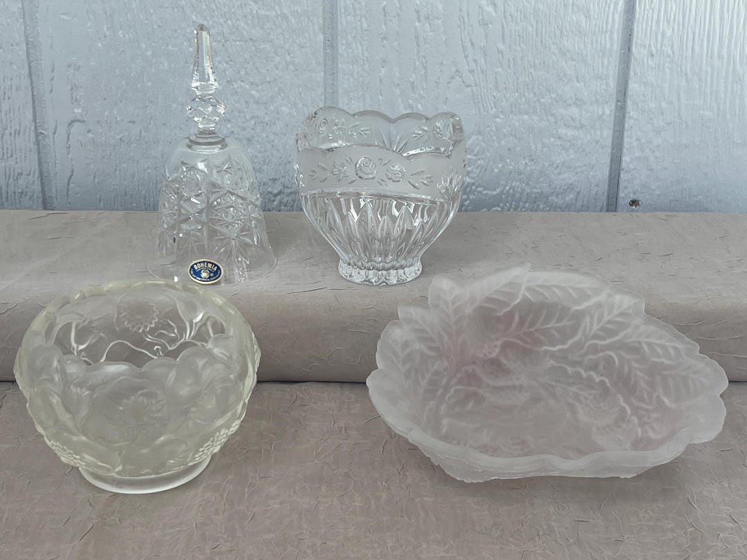 Vintage Glass | Choose From: Oneida Crystal Bowl, Bohemia Crystal Bell ...