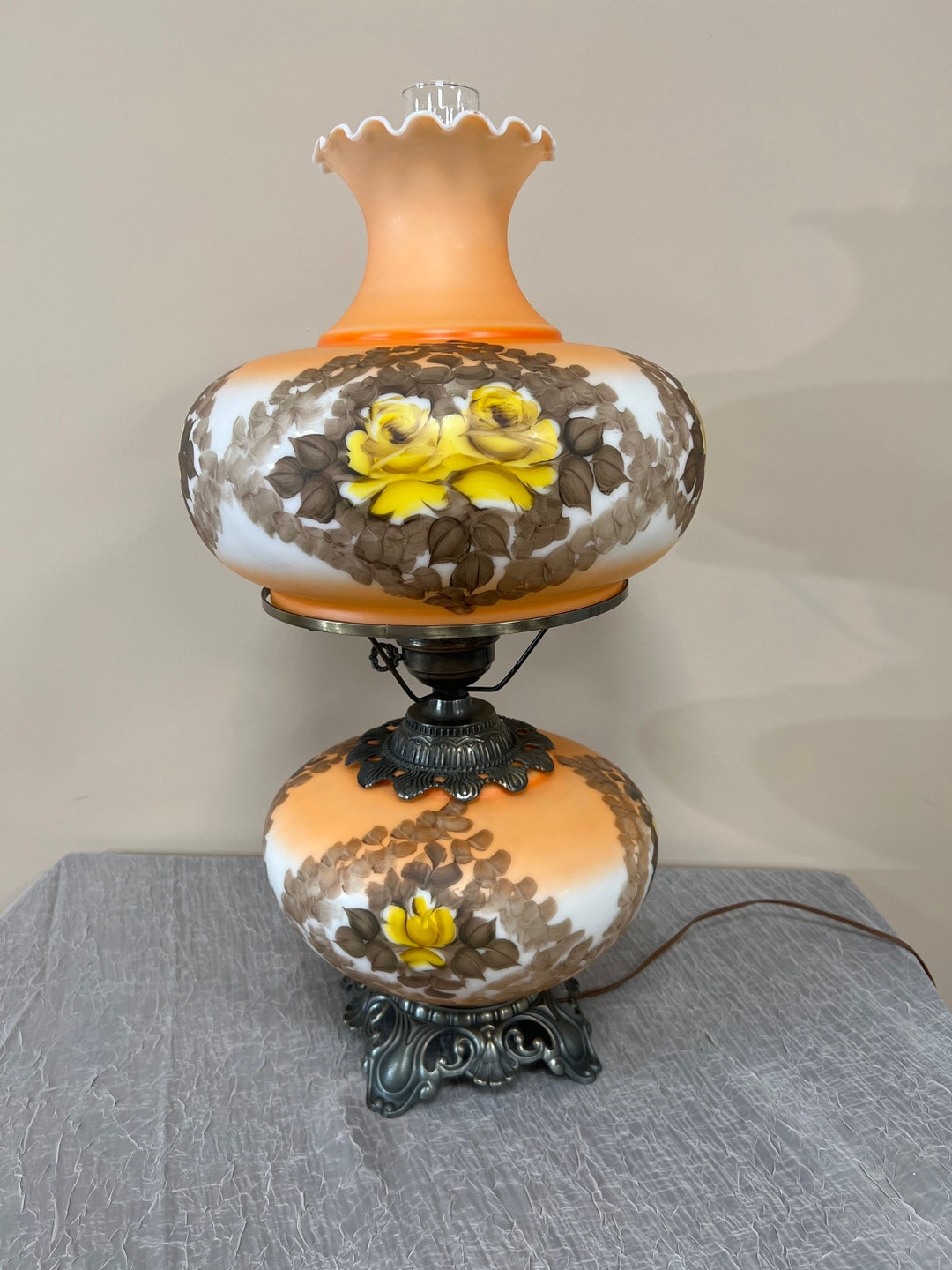 Vintage Gone With the Wind Hurricane Table Lamp With 3-way Light | GWTW ...