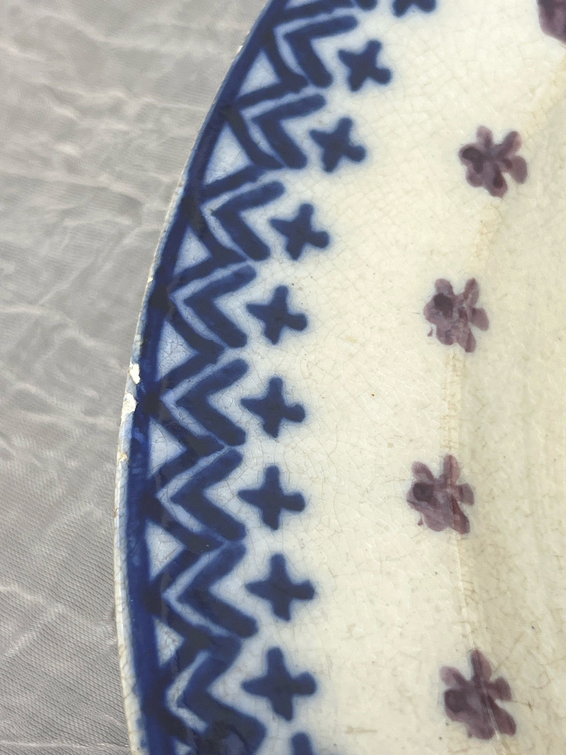 Antique Set of 6 Flow Blue "amish Snowflake" 10 Inch Dinner Plates ...