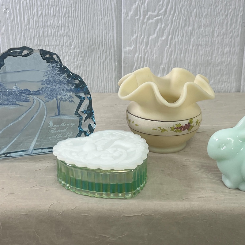 Blue Painted Fenton Vase - Etsy