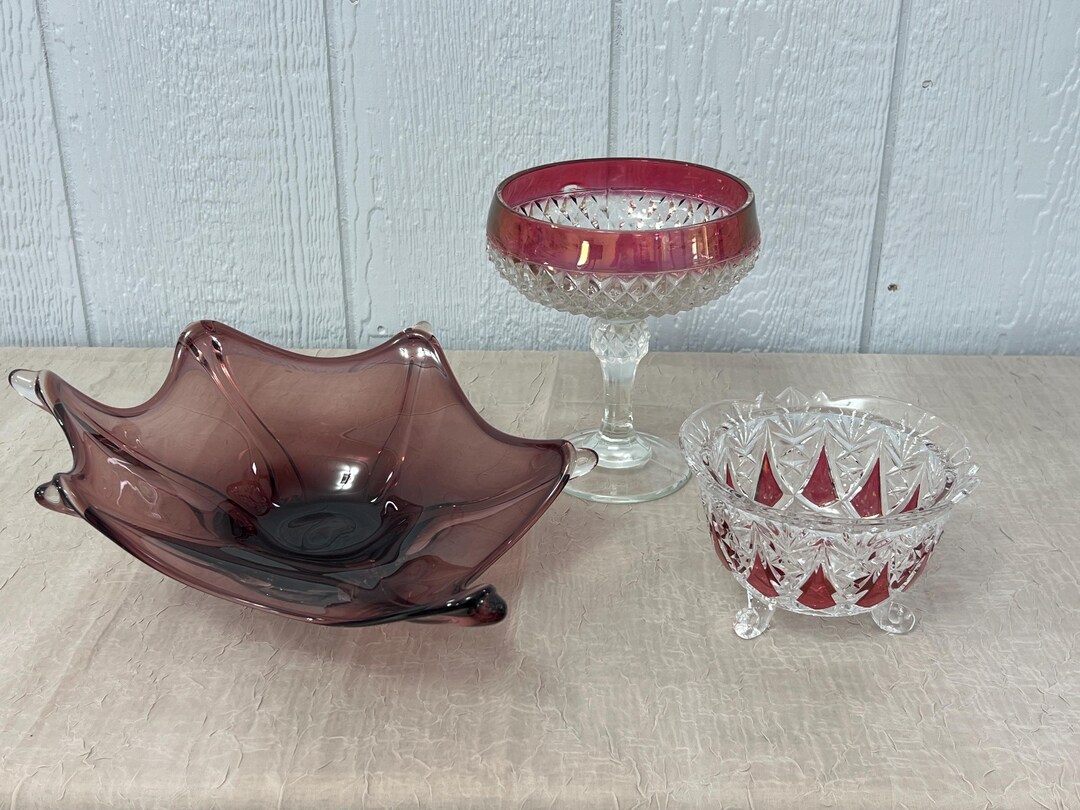 Vintage Glass | Choose From: German Ruby Flash Lead Crystal, Blown ...