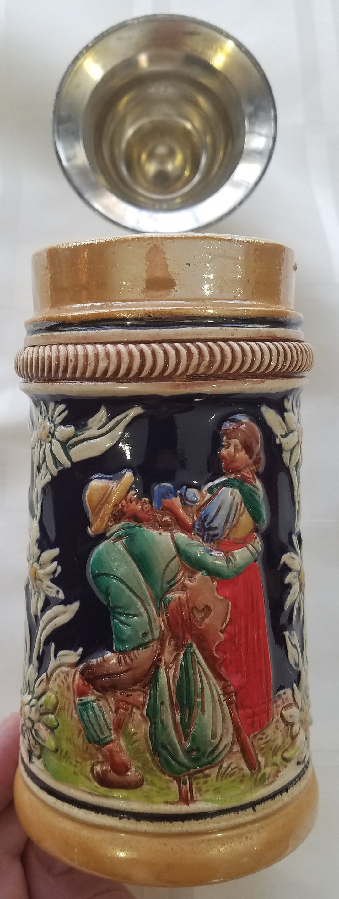 Vintage 7" Lidded German Stein | Western Germany | Pewter Lid | DBGM - Etsy