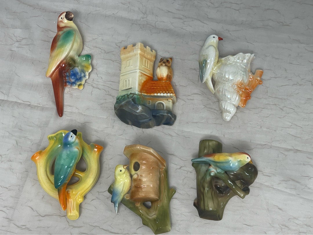 Vintage Czechoslovakia Hand-painted Porcelain Figural Wall Pocket ...