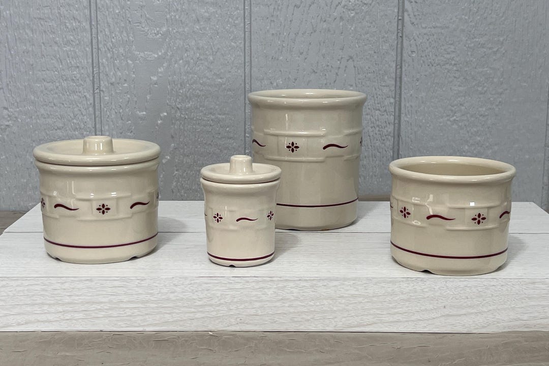 Longaberger Pottery Woven Traditions Red Crock | Choose From: 1-pint ...