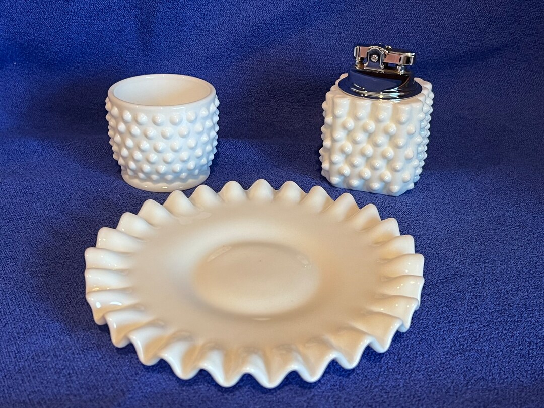 Vintage Unmarked Fenton White Milk Glass | Choose From: 6" Ribbon Edge ...