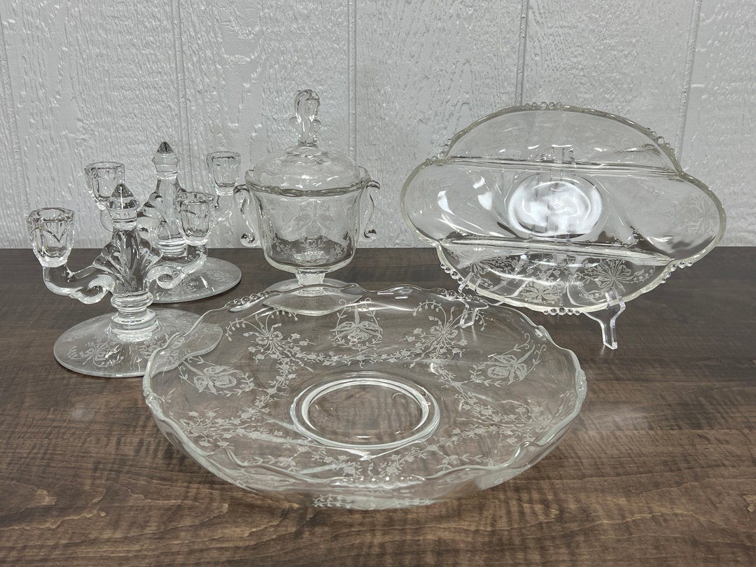 Vintage Heisey Glass "orchid" Pattern Dinnerware | Choose From: 12 ...