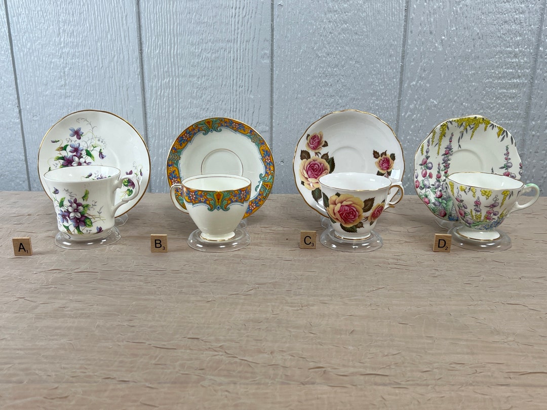 Fine Bone China Teacup/saucer Sets | Choose From:springfield Purple ...