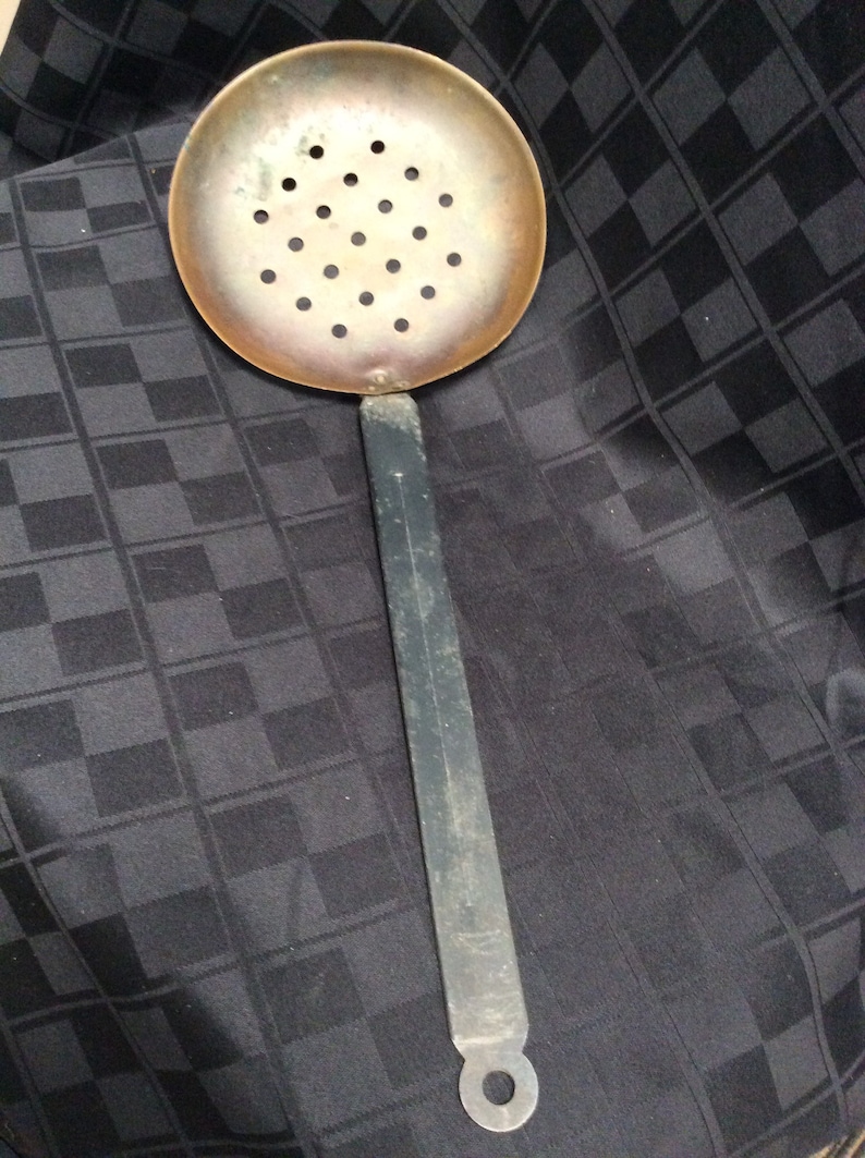 Antique Copper/bronze Laddle, Sieve, Scoop | Set of 3 | Mid-century - Etsy