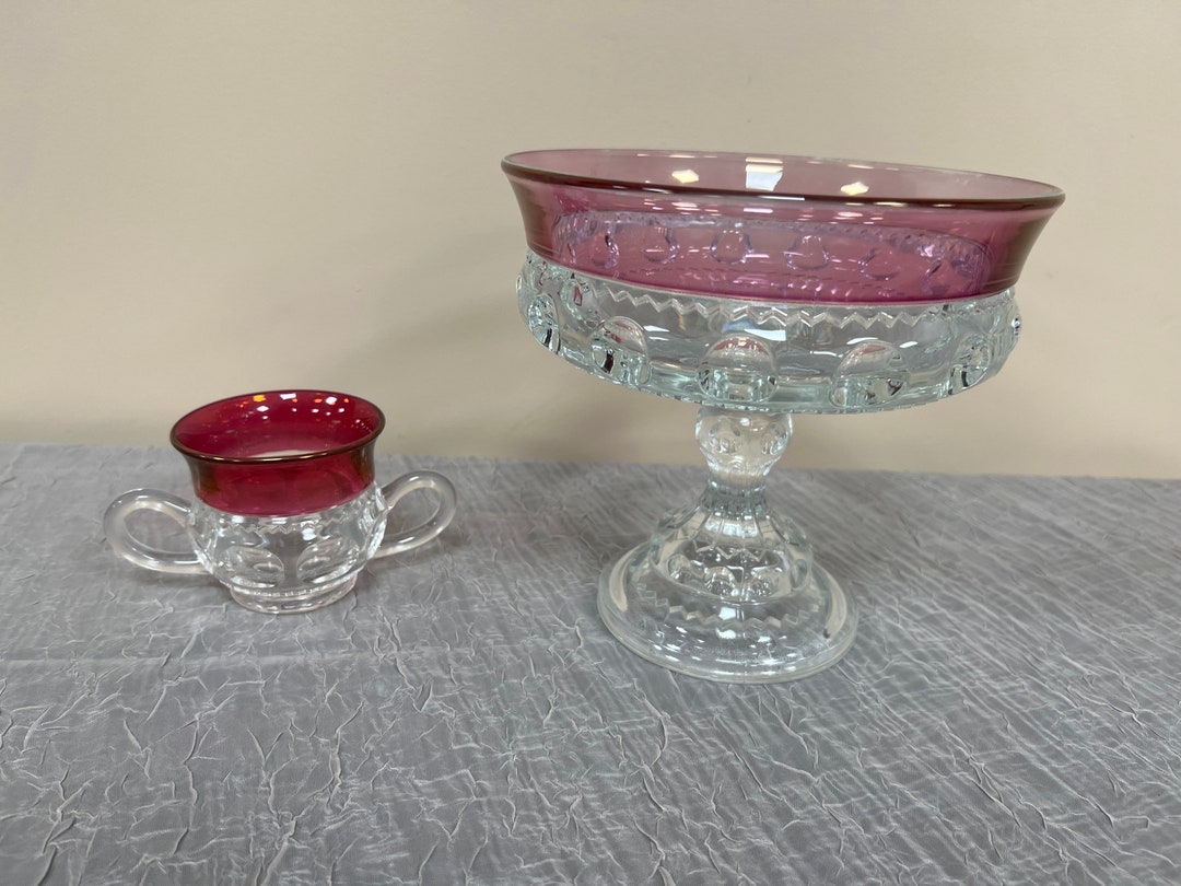 Vintage Colony Glass Ruby Crown Flashed Thumbprint Glass | Choose From ...