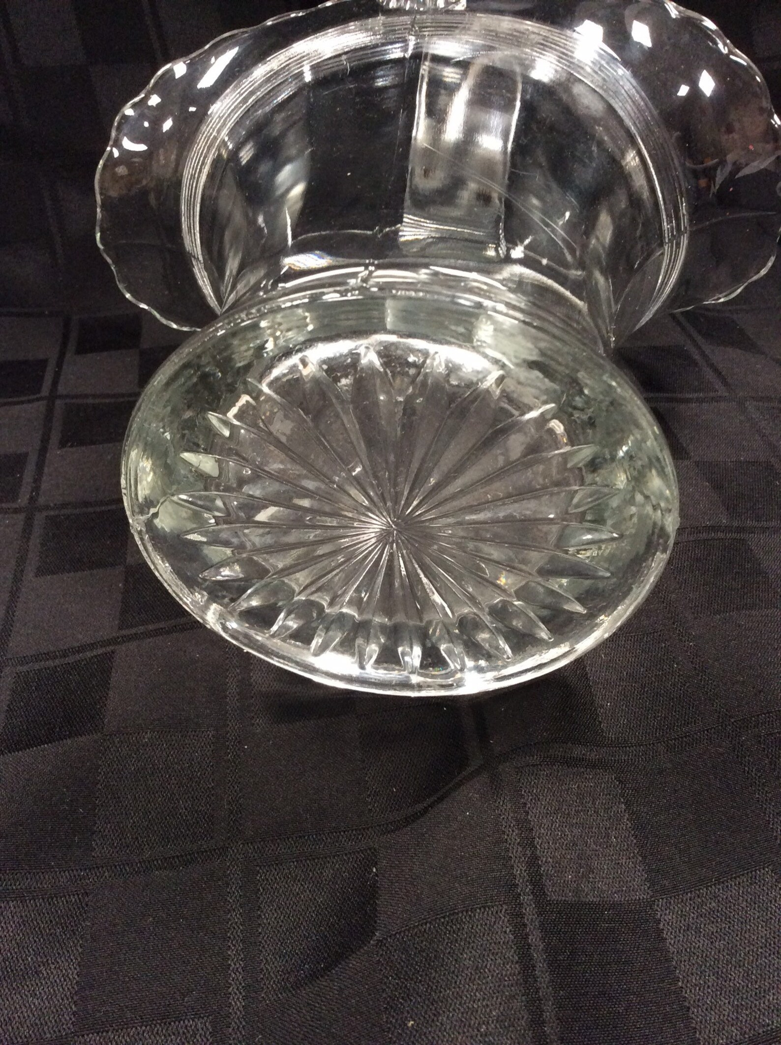 Vintage PAT'D Duncan & Miller Crystal Clear 7" Pressed Glass Brides ...