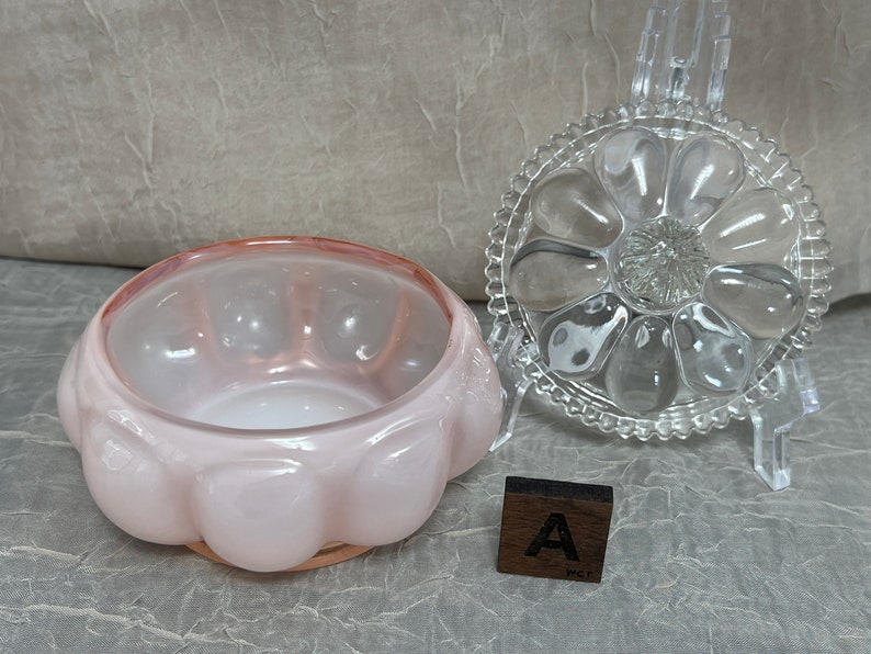 Vintage Melon Shape Fenton Glass | Choose From: Rose Overlay Puff Box ...