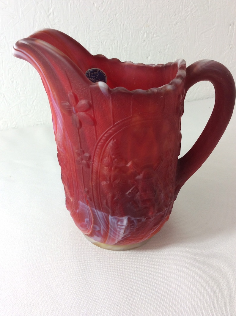 Imperial Glass Red Slag Pitcher - Etsy