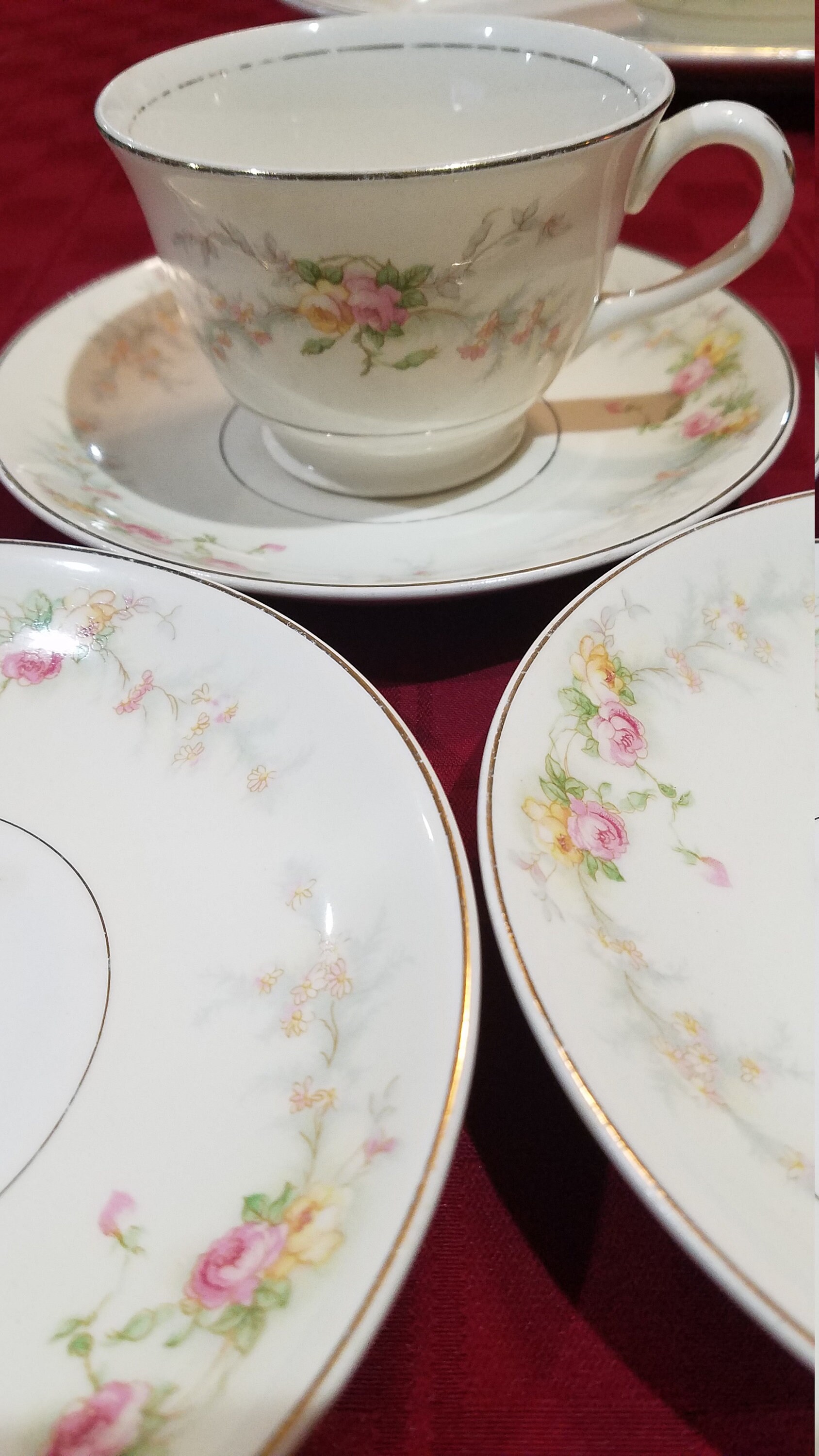 Vintage Harker Pottery | Shadow Rose | Tea cup and 5 saucers | Set of 5 ...