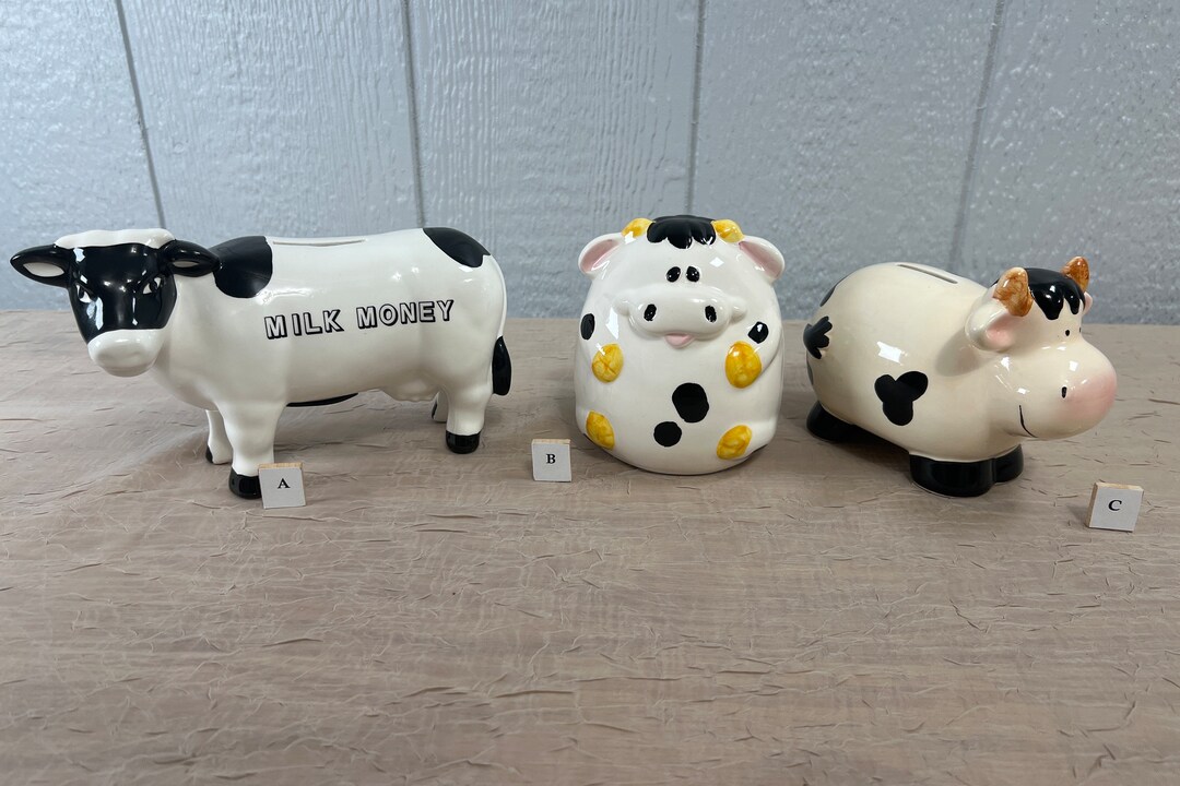 Vintage Dairy Cow Coin Bank | Choose From: Milk Money Dairy Cow, Pudgy ...