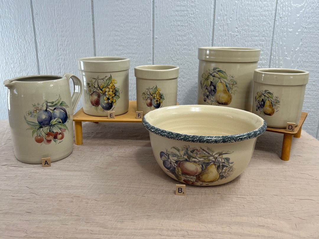 Casey Pottery, Marshall Tx-fruit Pattern | Choose From:cider Pitcher ...