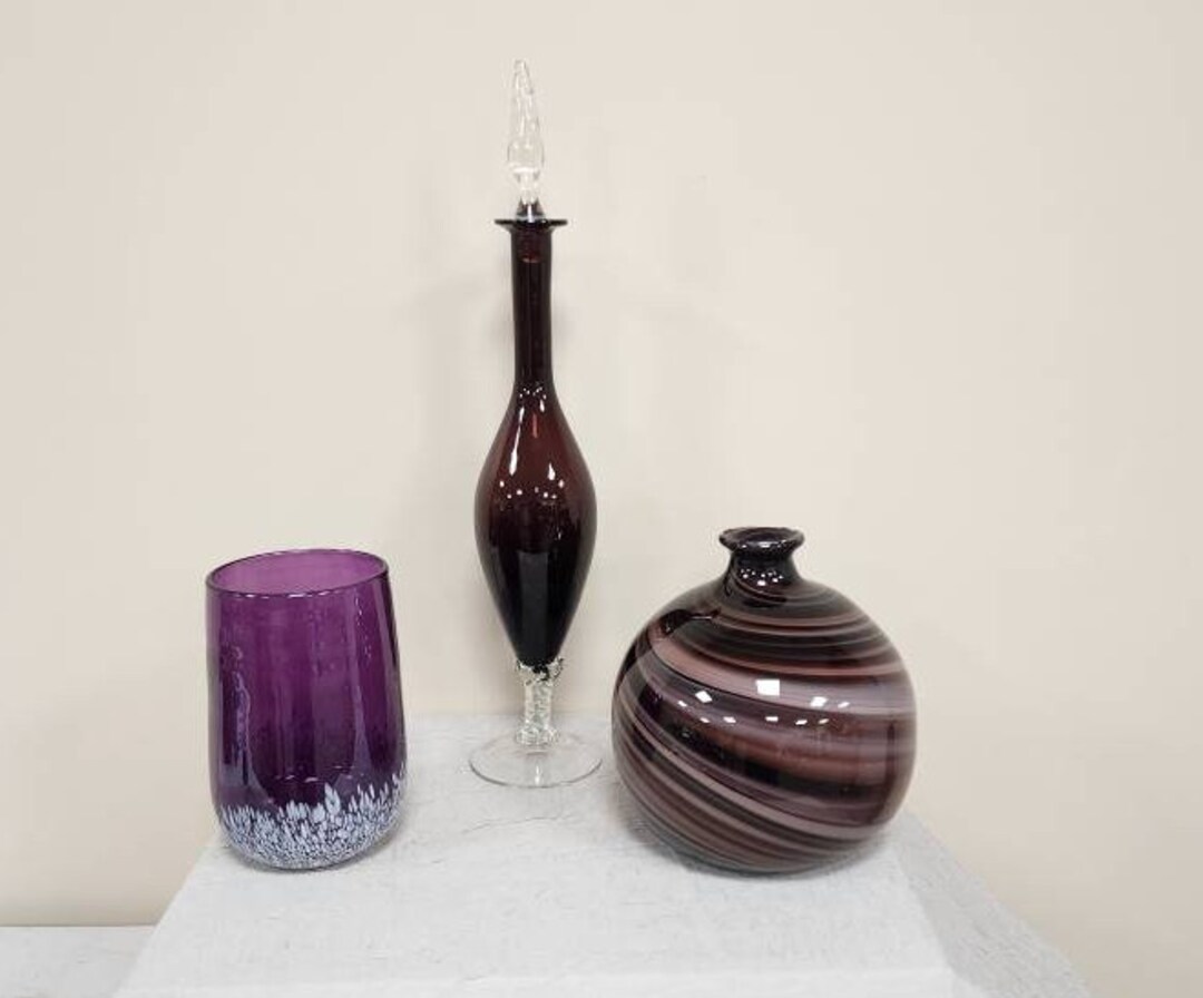 Stunning Vintage Amethyst Art Glass | Choose From: Empoli Wine Decanter ...