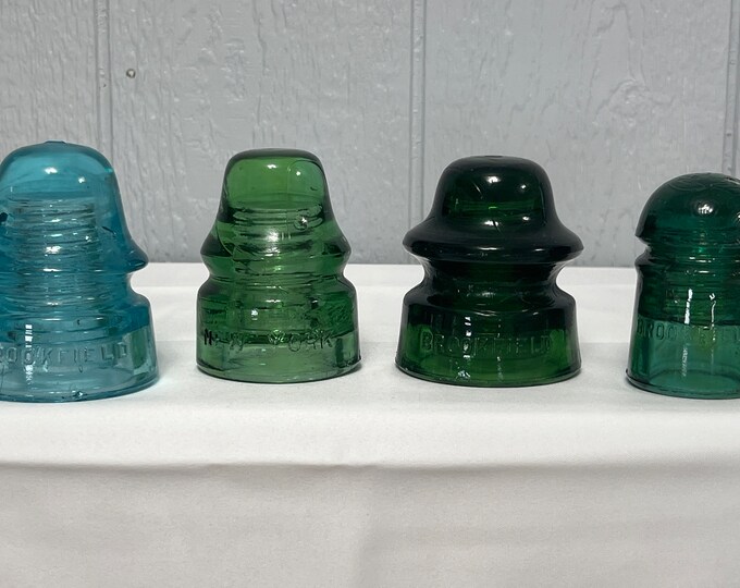 Brookfield Glass Telegraph Insulator | Choose From: Light Blue, Light ...
