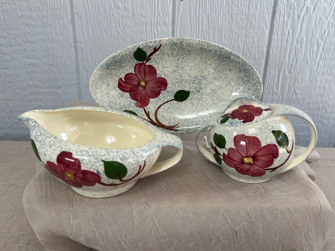 Mayflower Blue-blue Ridge Southern Pottery | Choose From: Small Oval ...