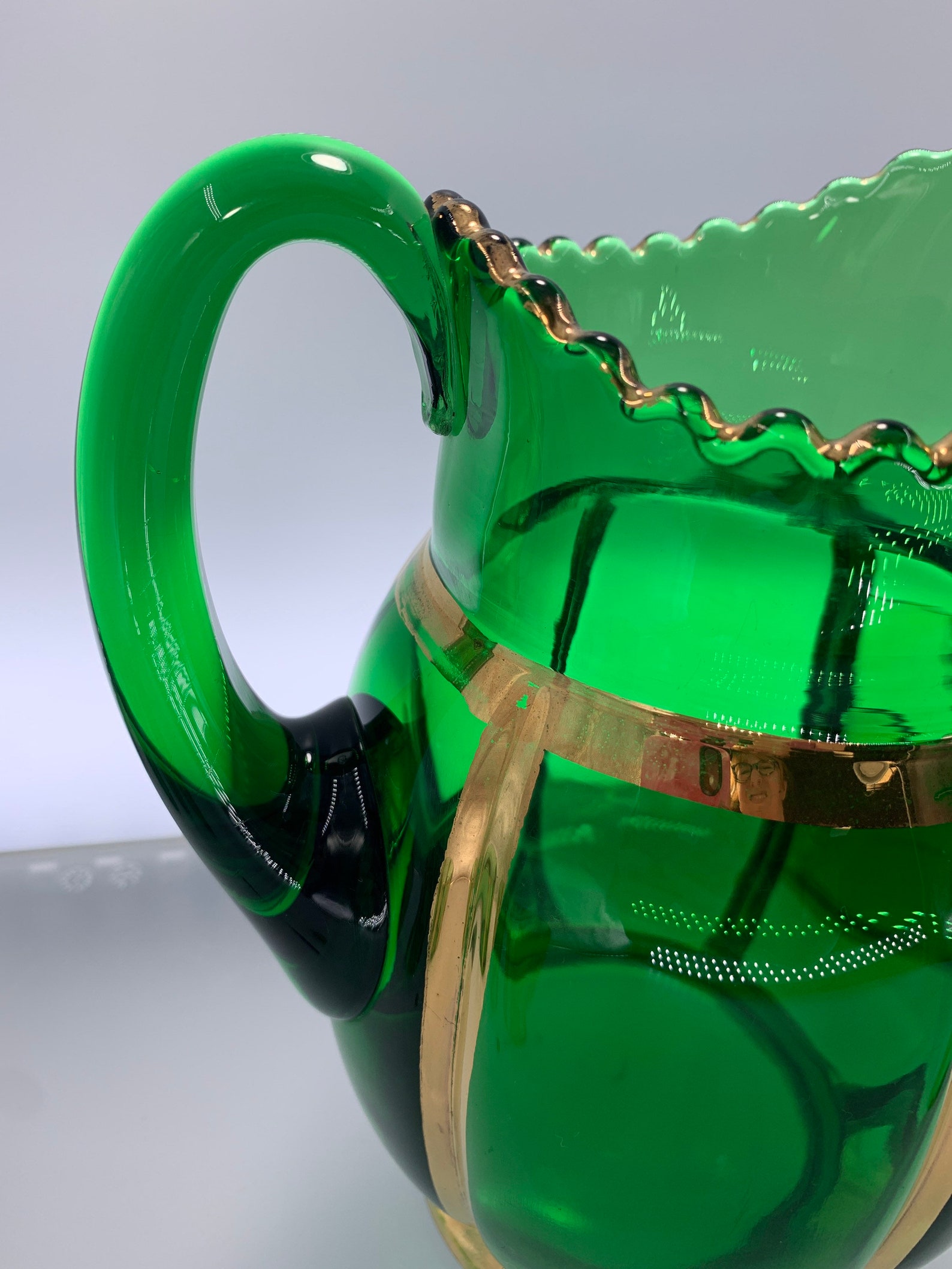 Riverside Glass Works No. 462 Emerald Green and Gold X-ray | Etsy