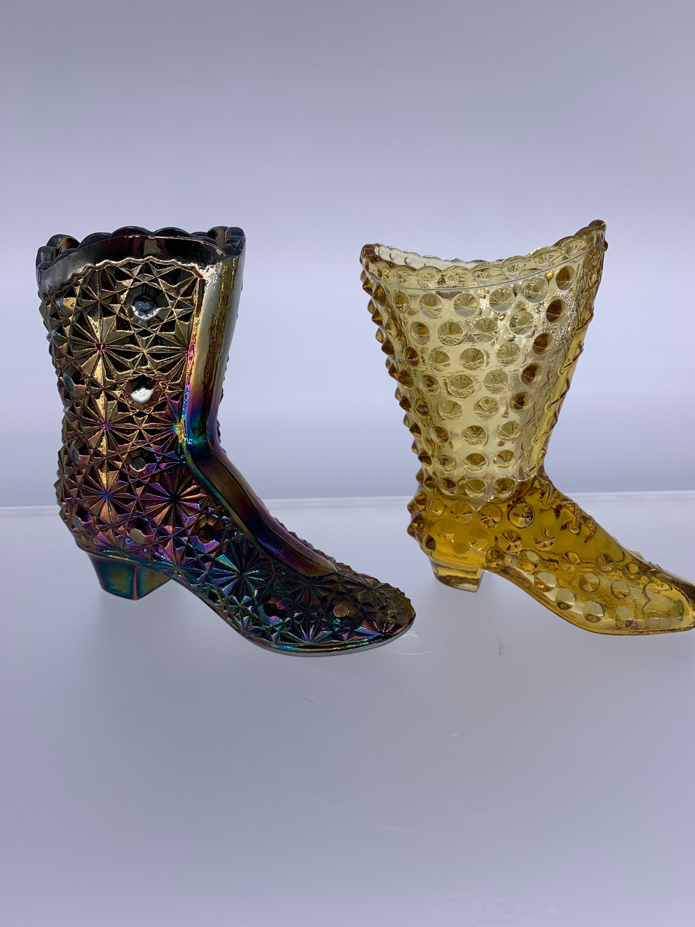 Vintage Fenton Glass Collectible Boots Choose From: Amber | Etsy