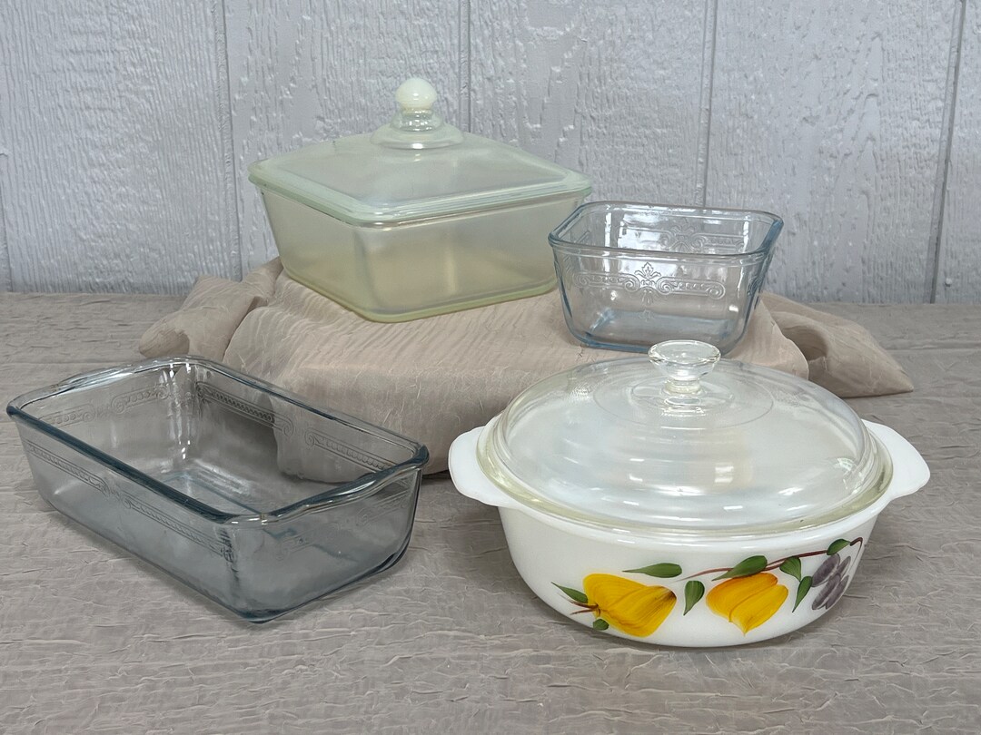 Vintage Glass Ovenware | Choose From: Fry Glass Square Opalescent ...