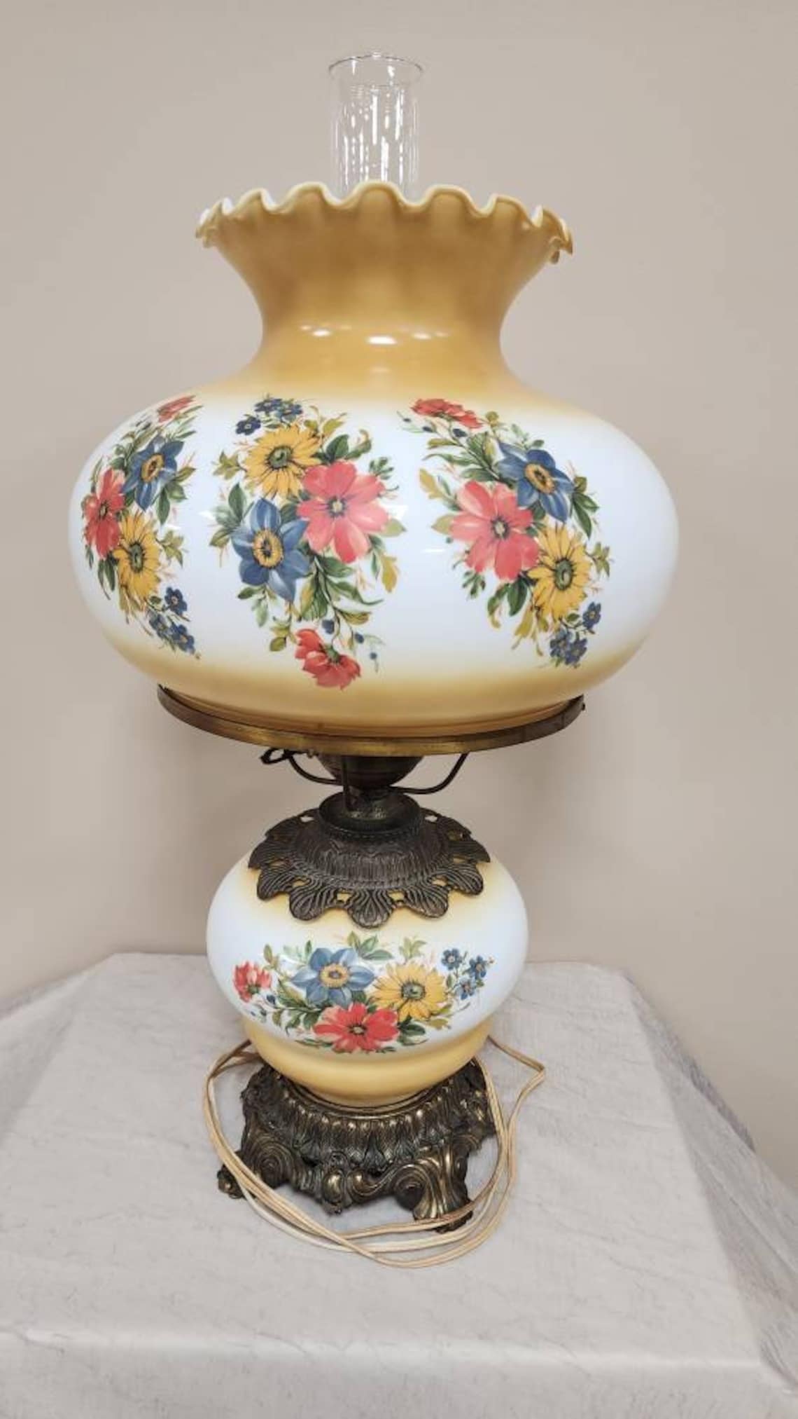Vintage Gone With the Wind Hurricane Table Lamp With 3-way Light | GWTW ...