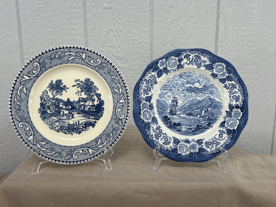 Vintage Plate | Choose From: Homer Laughlin Shakespeare Country(blue ...