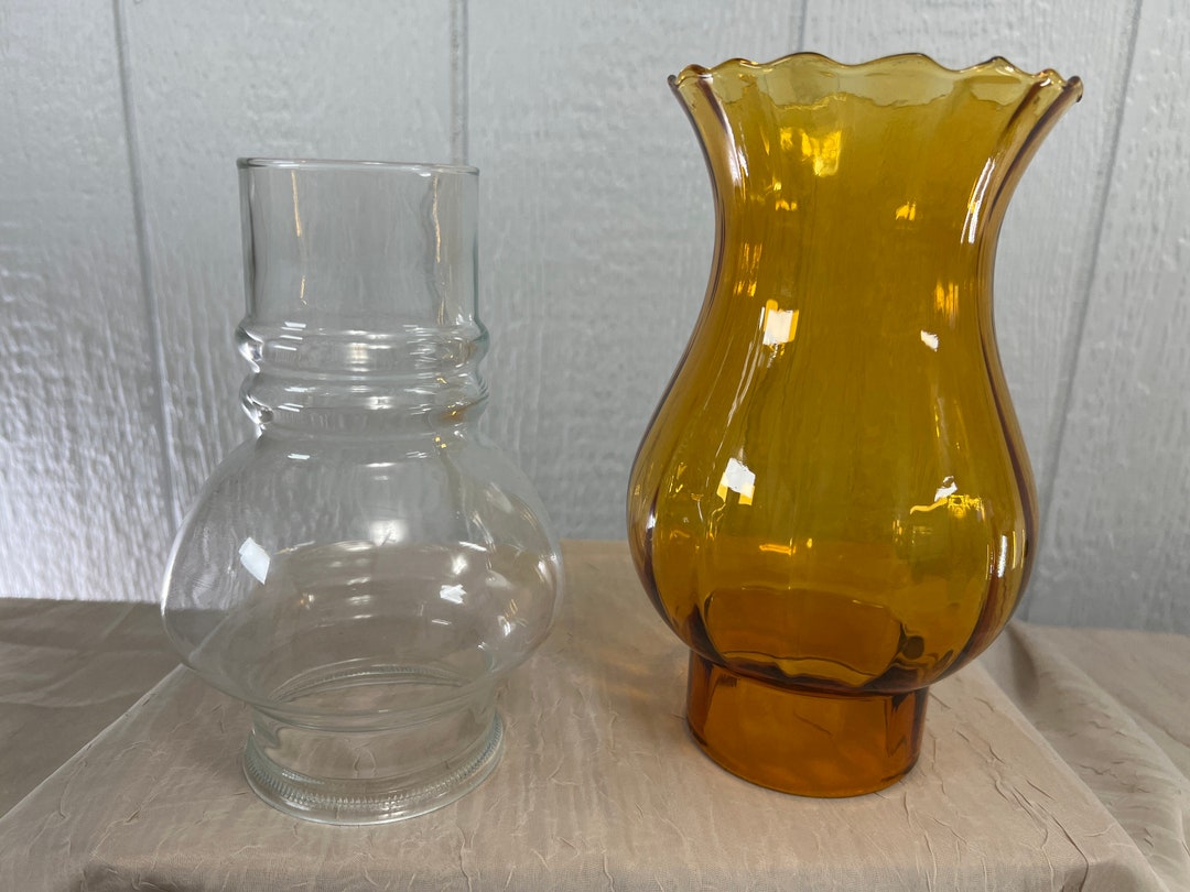 Vintage Glass Hurricane Lamp Shade Replacement | Choose From: 3.25 ...
