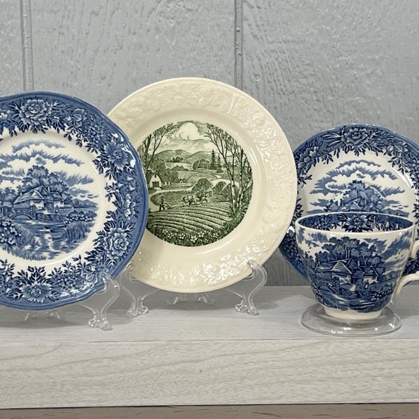 Vintage Pastoral Plate - Etsy