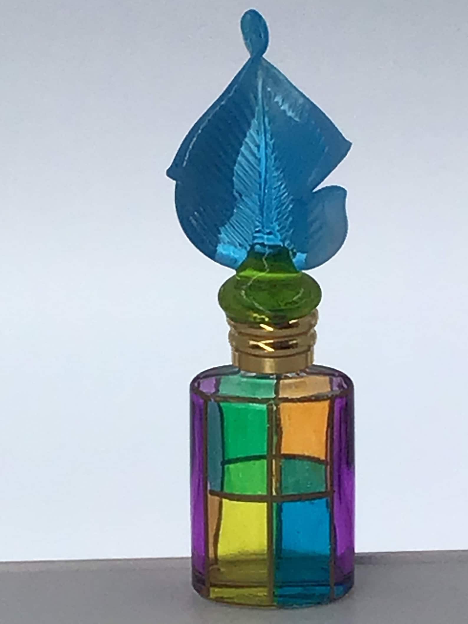 Vintage Glass Perfume Bottle I Choose From: Swirl Glass w/Rose | Etsy