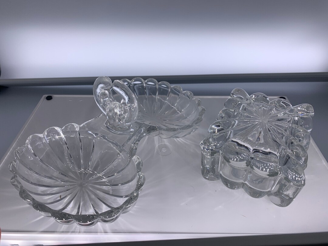 Antique Heisey Crystolite Glass | Choose From: - Clear Cigarette Box or ...