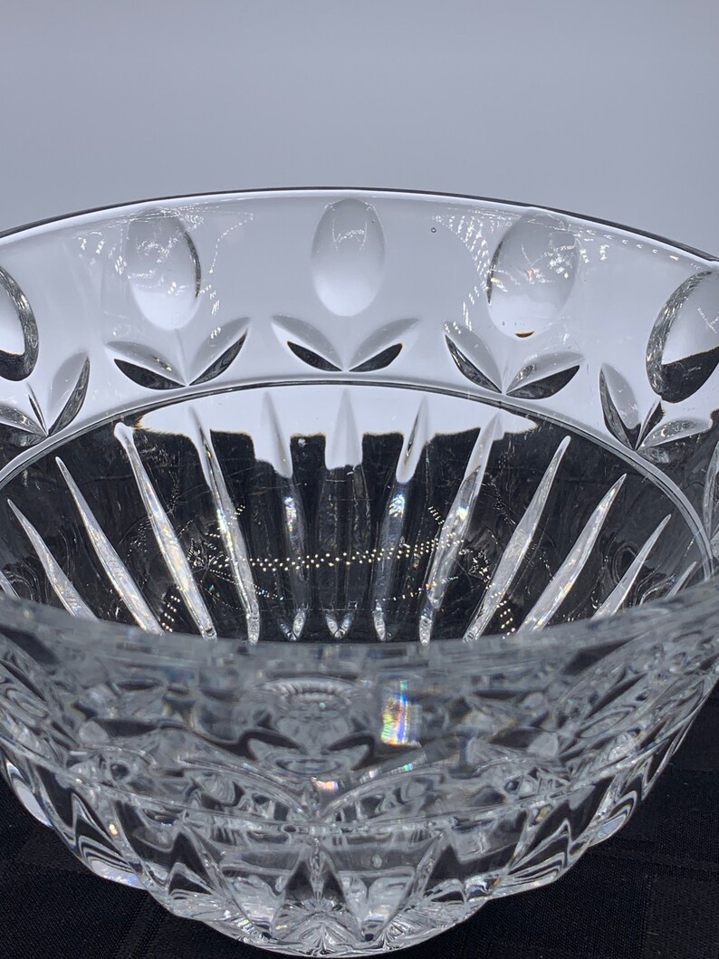 Vintage Block Crystal Tulip Pattern Handled Basket Signed - Etsy