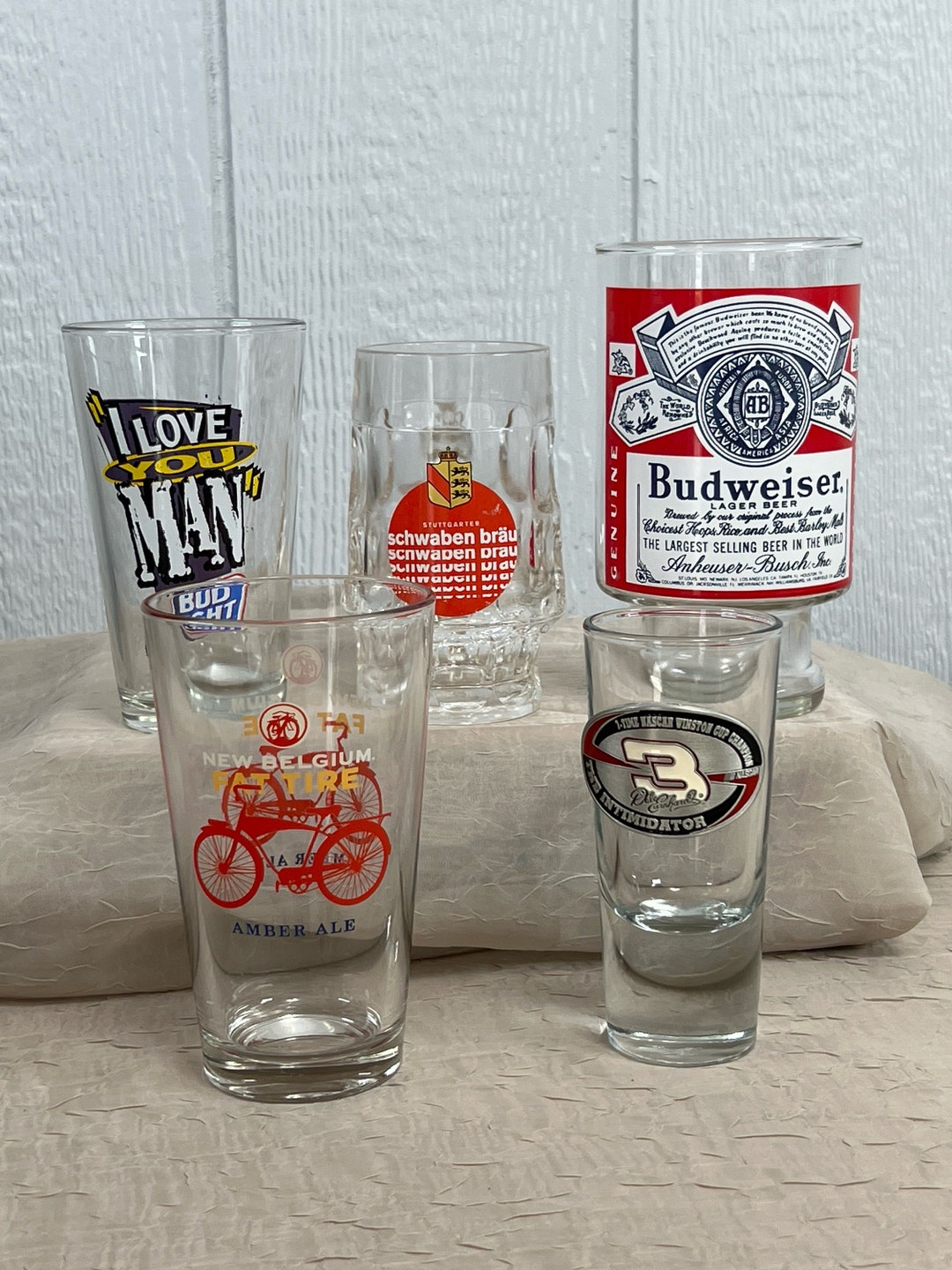 Vintage Barware Beer Glasses | Choose From: I Love You Man ...