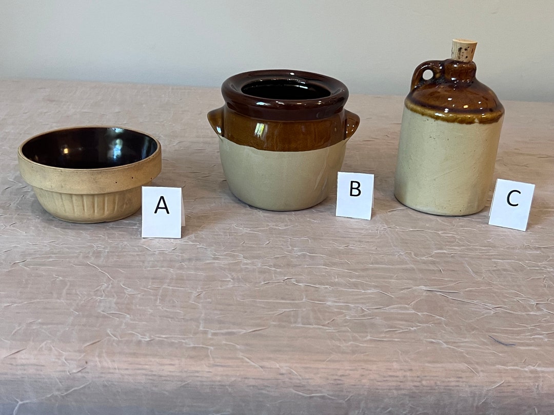 Vintage Tan/brown Ware | Choose From: Tiny Glazed Brownware Bowl, Mini ...