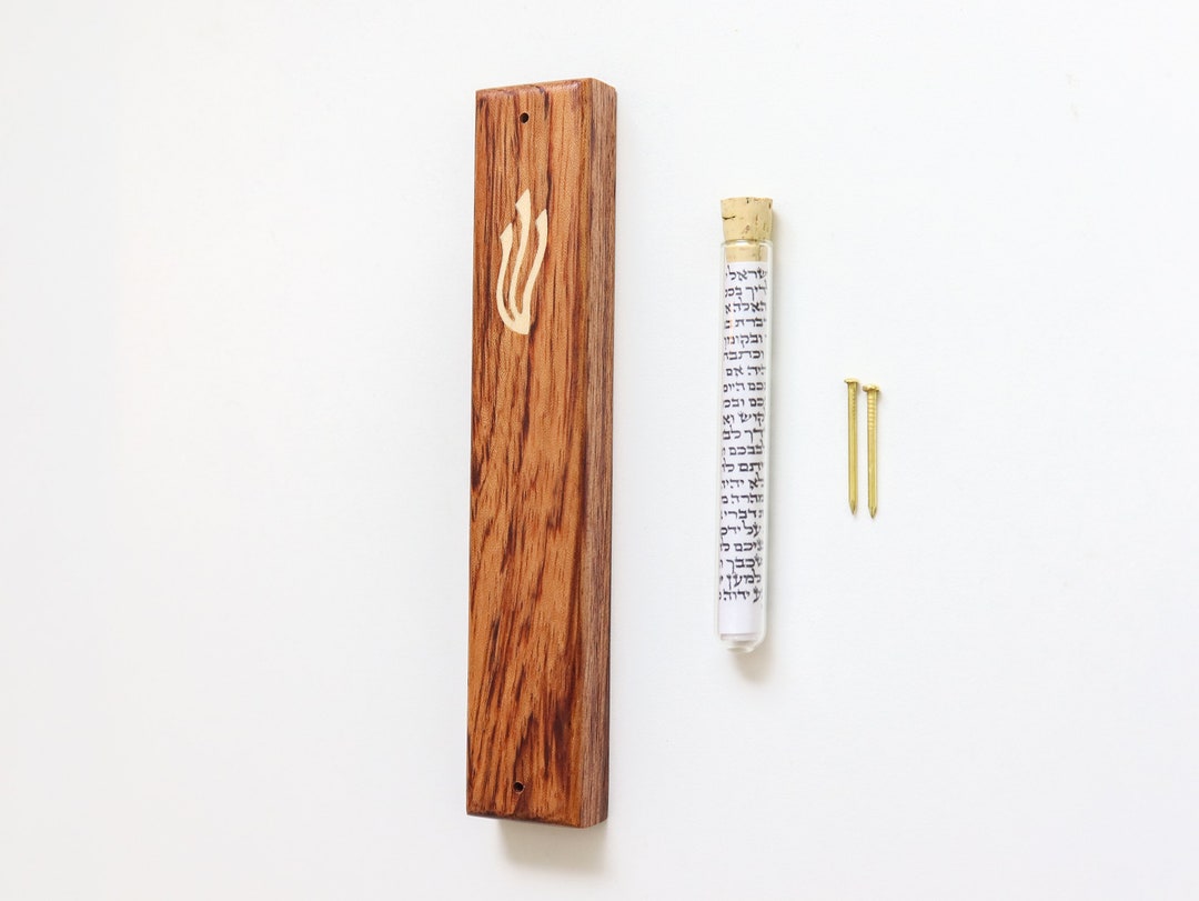 Mezuzah Case (M-661) - Red Bubinga Wood - With Free Scroll and Free ...