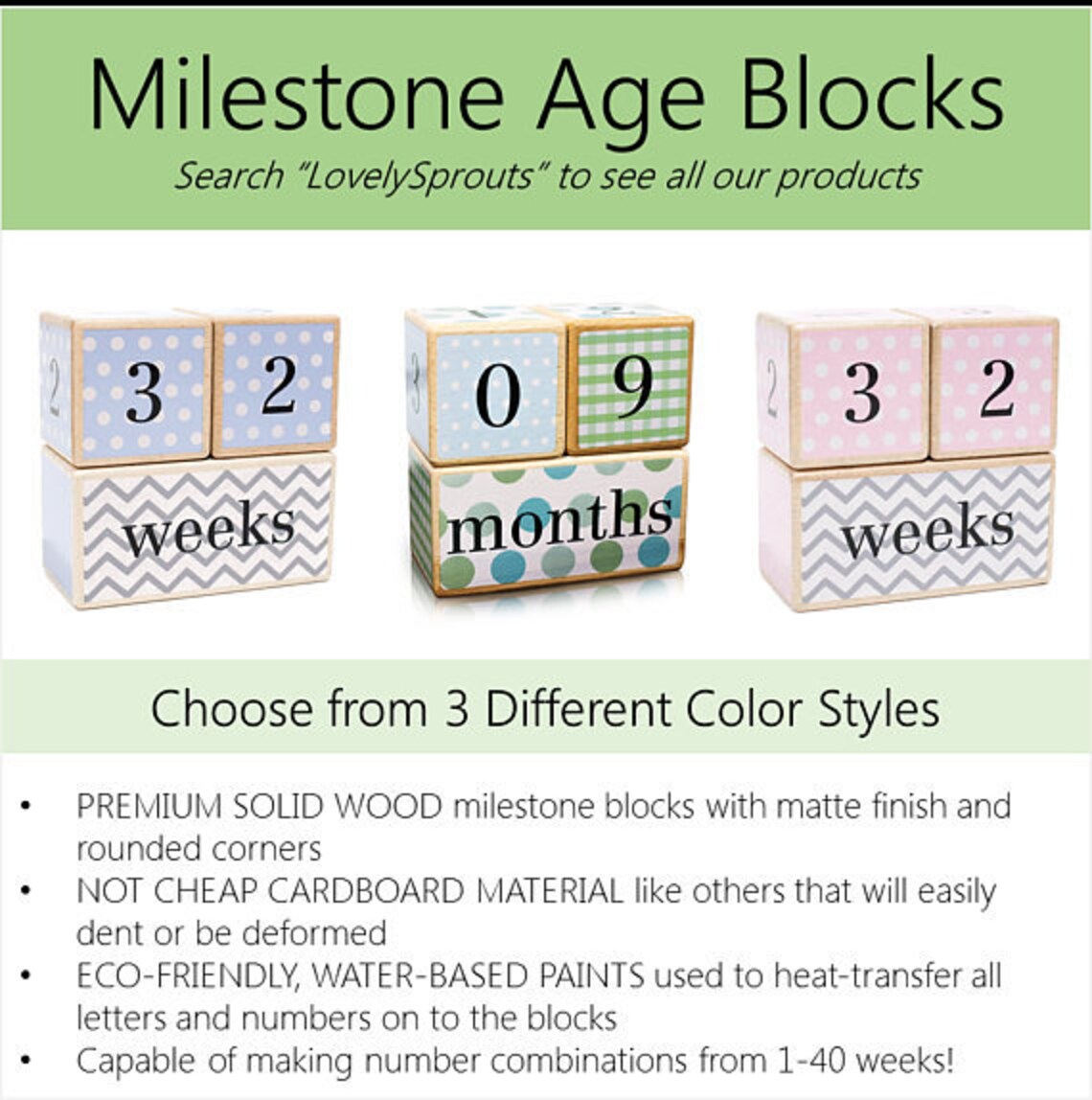 Free Two Day Shipping Included Baby Age Blocks Solid Wood - Etsy